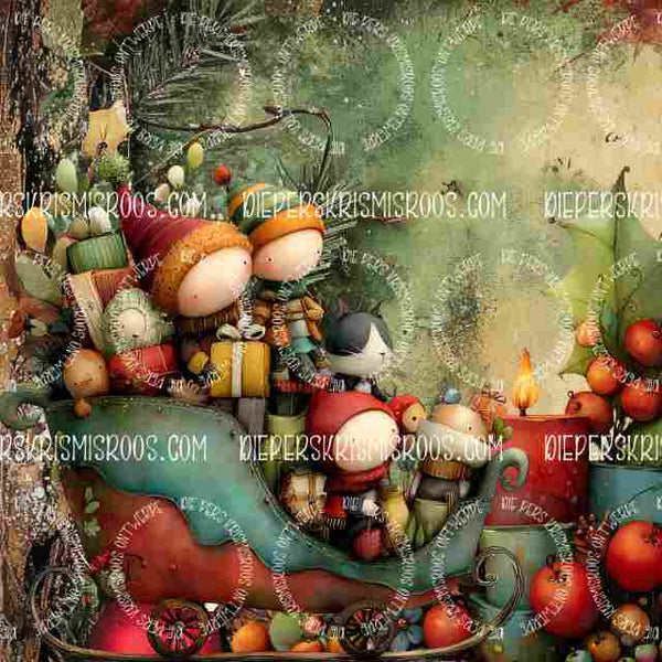 Vintage Christmas Block Blank – Die Pers Krismisroos Ontwerpe